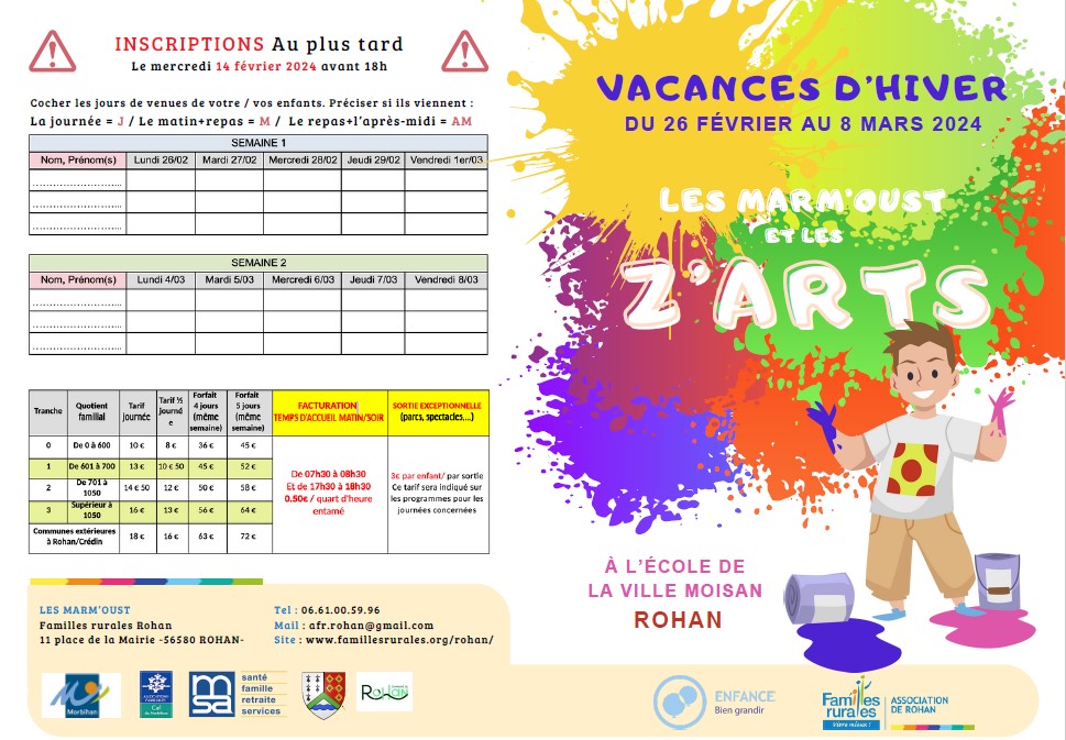 Marm'Oust : les vacances d'hiver 2024